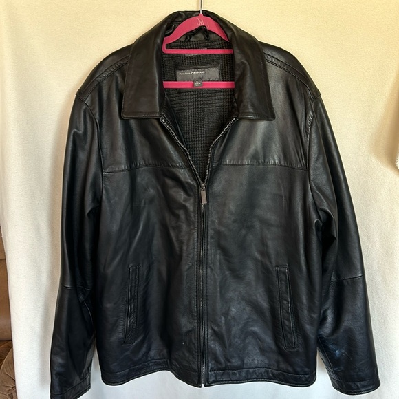Perry Ellis | Jackets & Coats | Perry Ellis Portfolio Lambskin Black ...